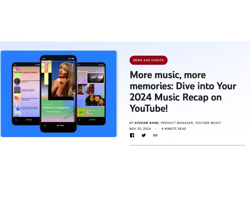 YouTube、今年の音楽視聴を振り返る「2024 Music Recap」公開 | Musicman